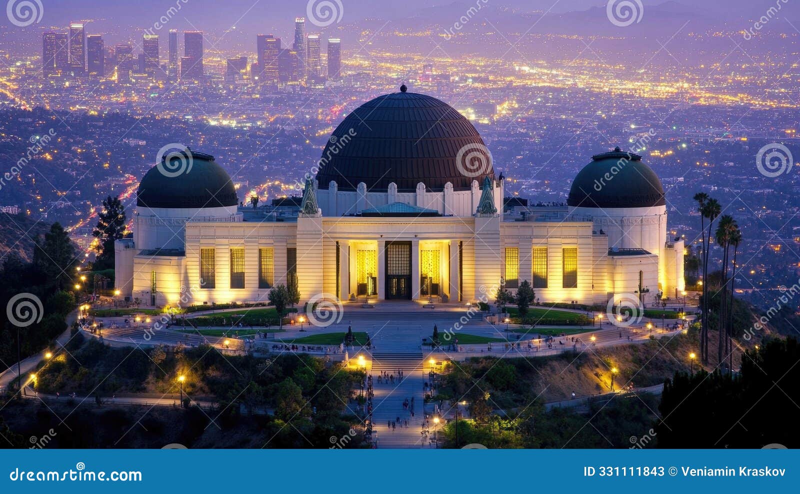 Griffith Observatory with Its Iconic Dome and Panoramic Cityscape Views ...