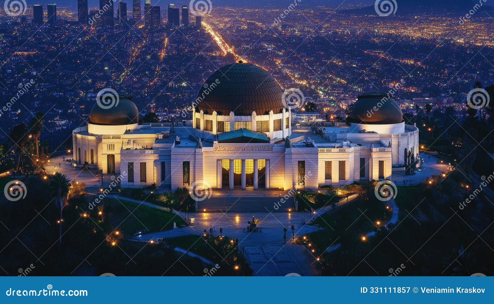 Griffith Observatory With Its Iconic Dome And Panoramic Cityscape Views ...