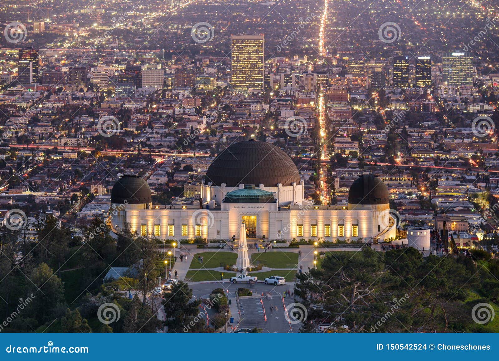 Griffith Observatory and Los Angeles Stock Photo - Image of park ...