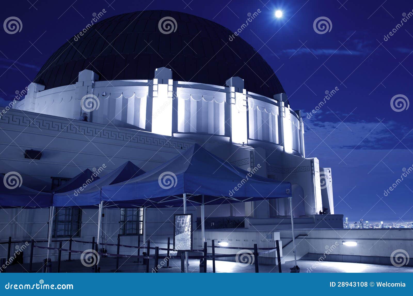 Griffith Observatory at Night Stock Photo - Image of stars ...