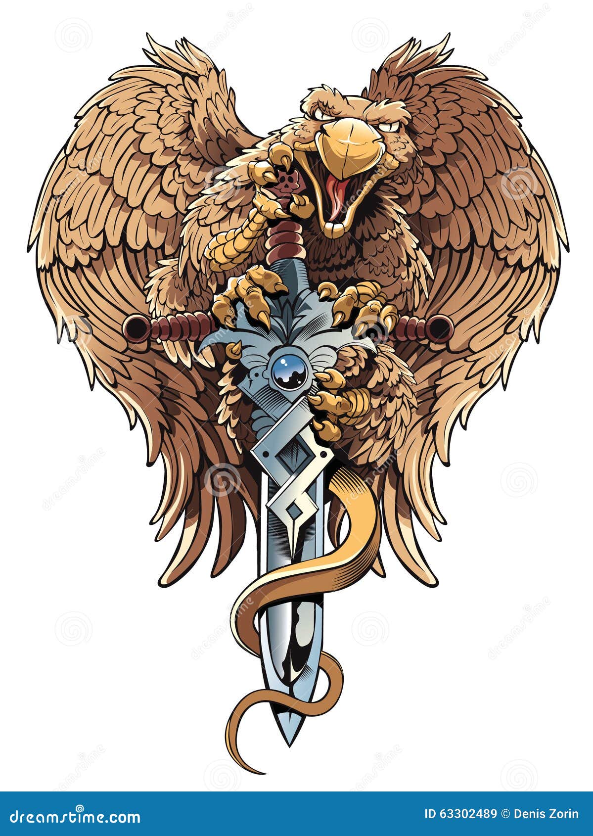 Griffon with Sword. Heraldic Design Element. Stock Vector ...