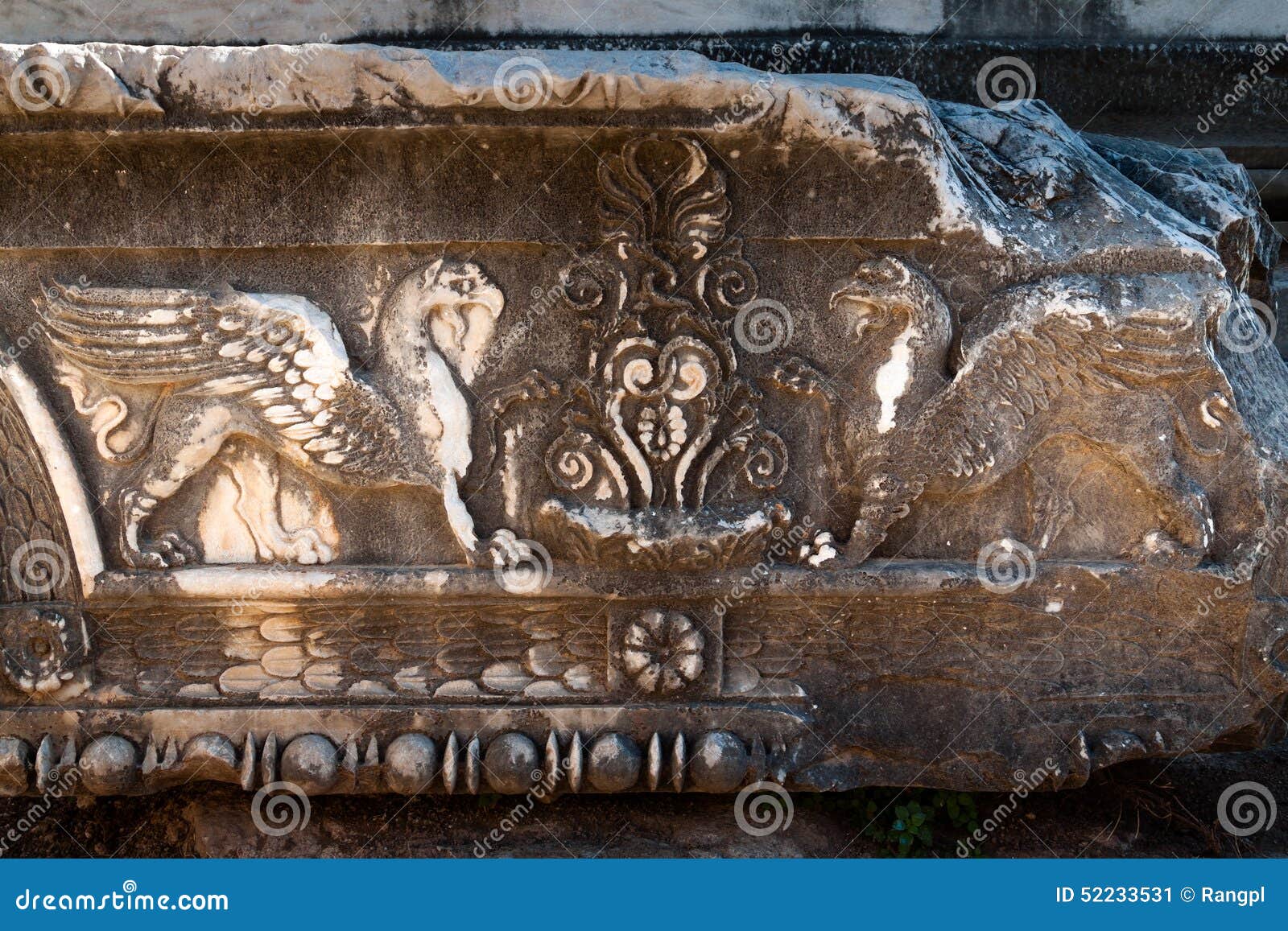 Griffons relief stock image. Image of apollo, artisan - 52233531