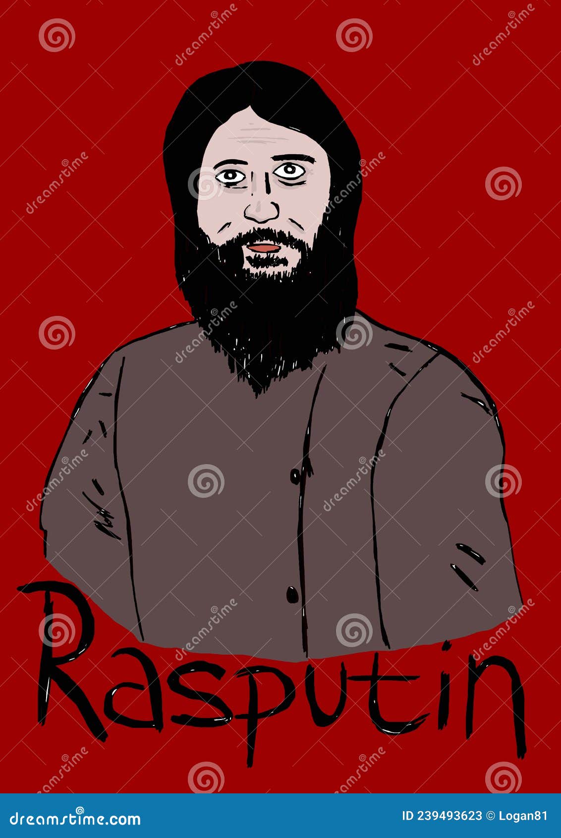Grigori Rasputin Bust Image with Text Stock Illustration - Illustration ...