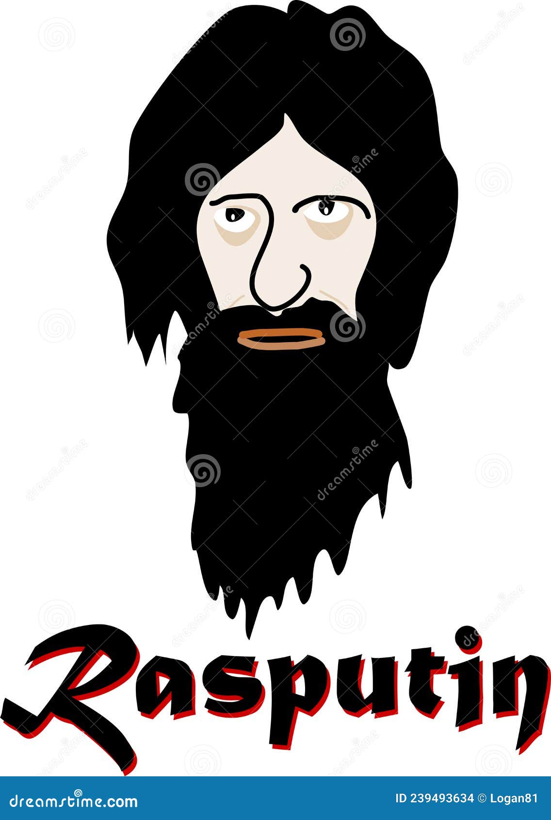 Grigori Rasputin Icon Image with Text Stock Vector - Illustration of ...