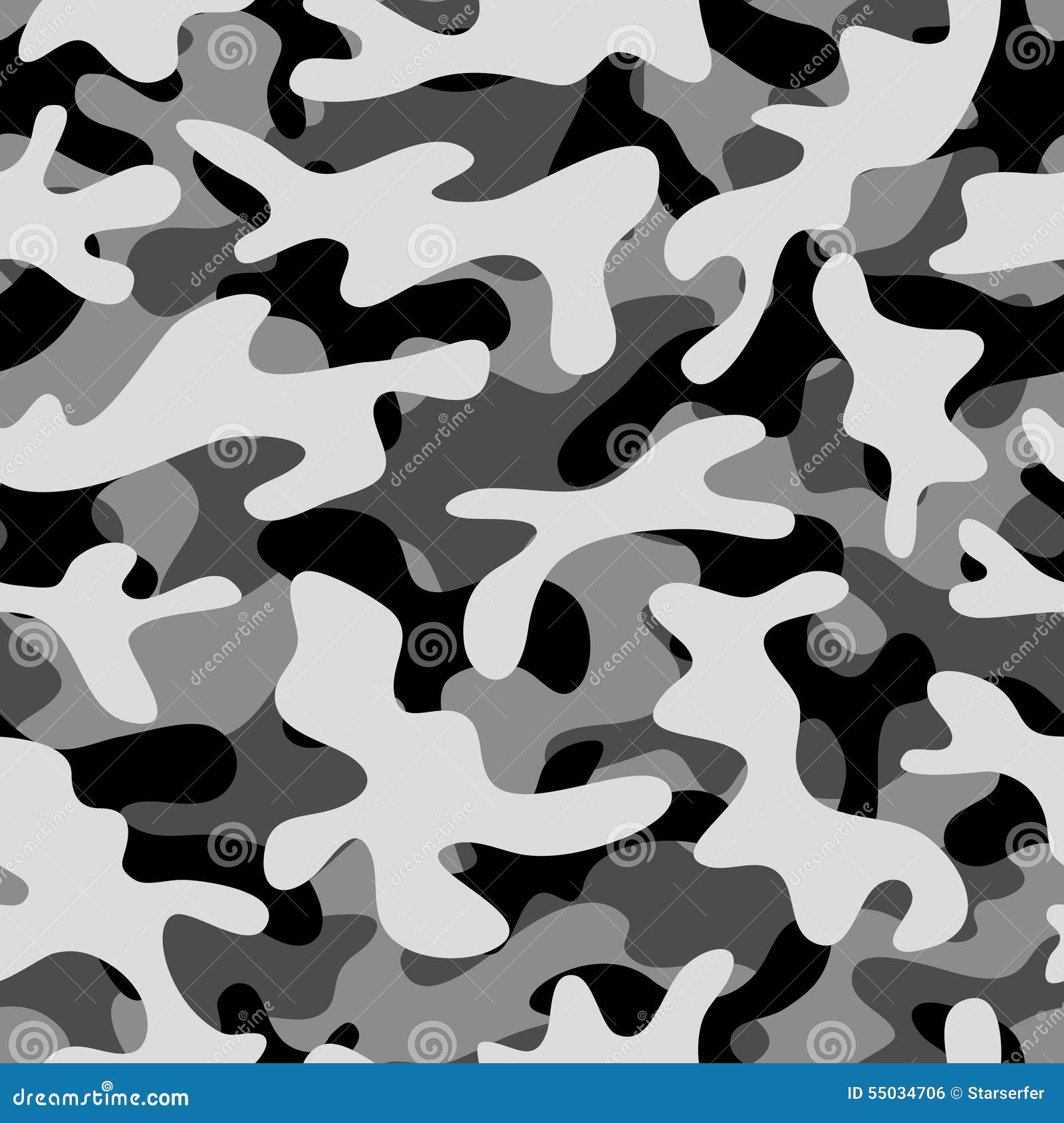 Grijs Camouflage Naadloos Patroon Vector Illustratie - Illustration of verzwijging, kleur: 55034706