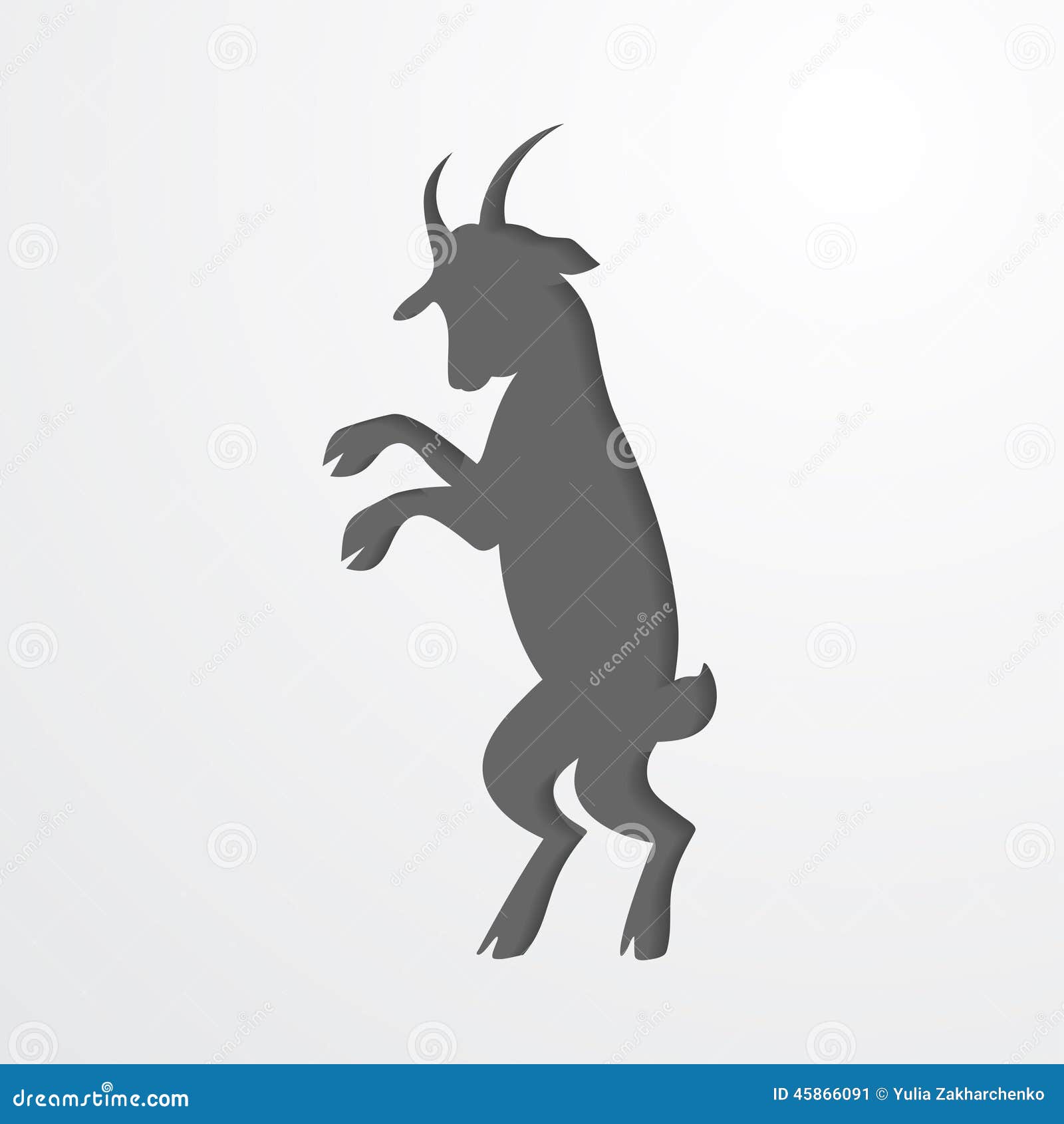 Grijs Silhouet Van Een Geit - Symbool 2015 Vector Illustratie ...