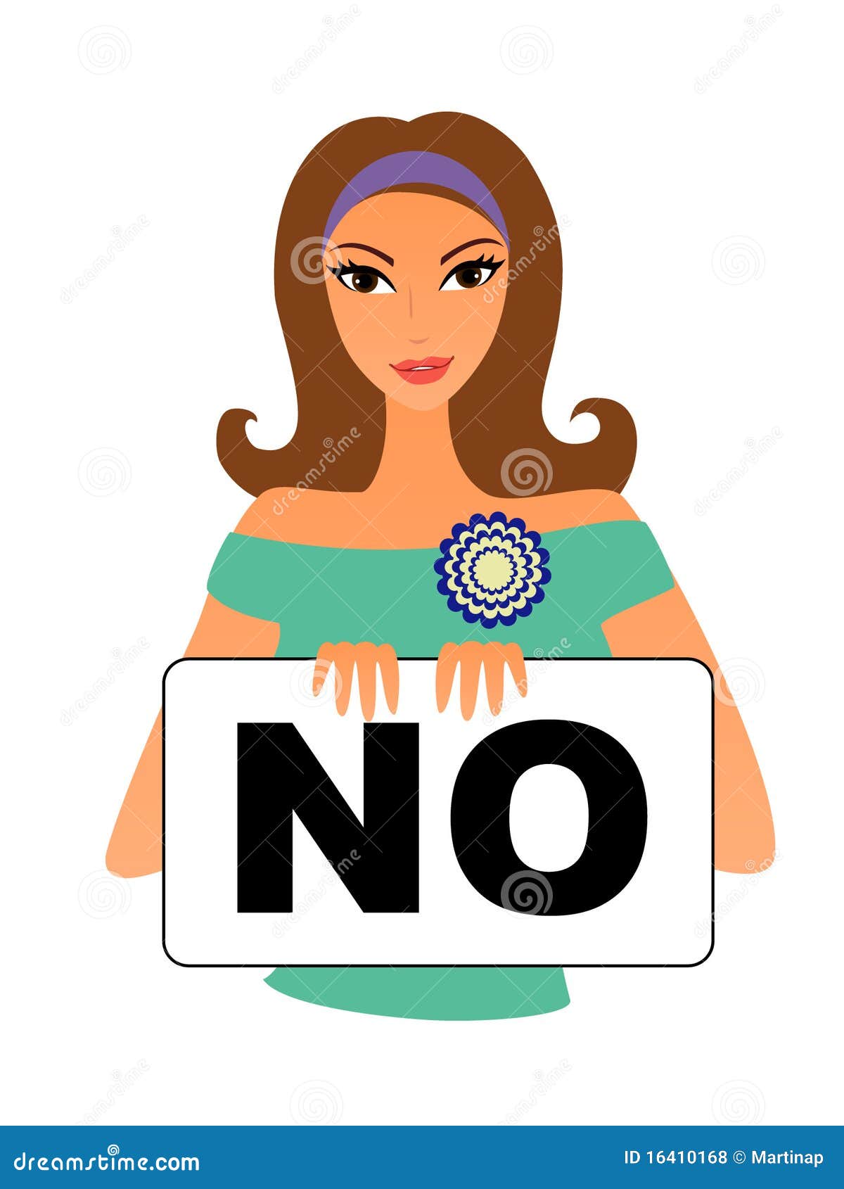 Gril with a NO sign stock vector. Illustration of illustraion - 16410168