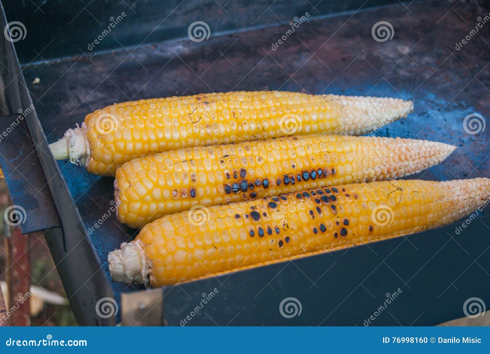 Griled corn - outdoor stock photo. Image of gourmet, sweet - 76998160