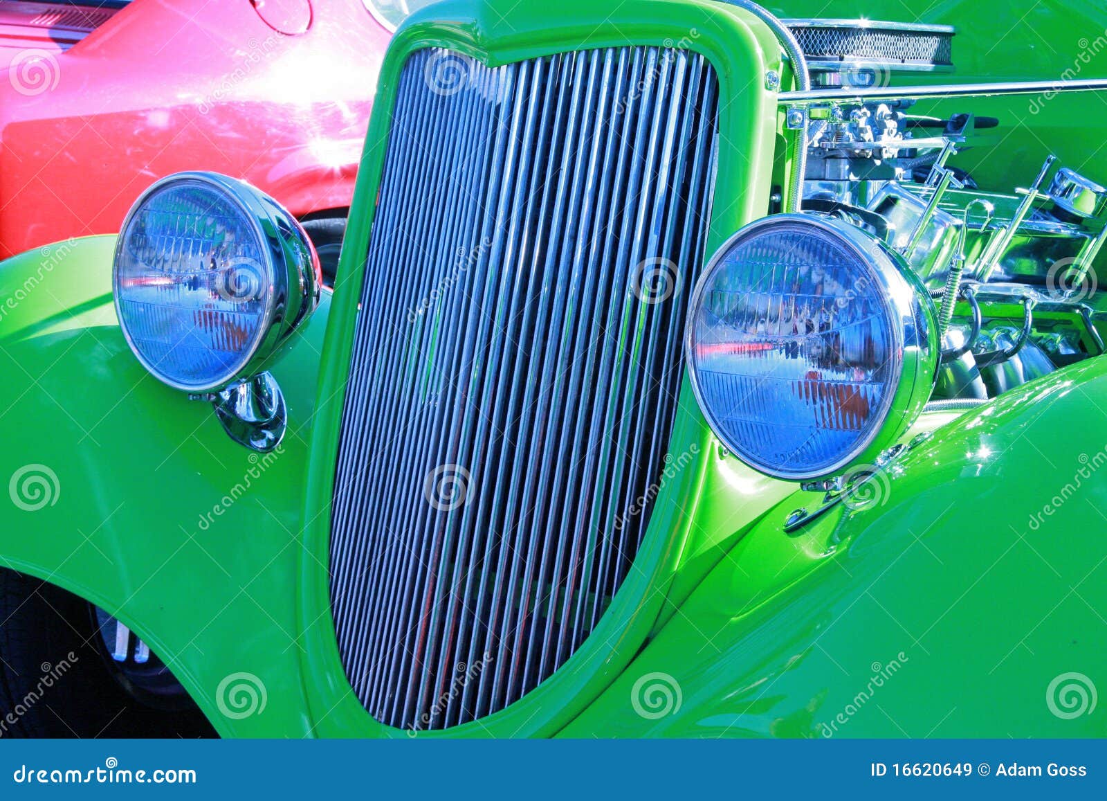 Grill of antique car stock image. Image of green, headlight - 16620649