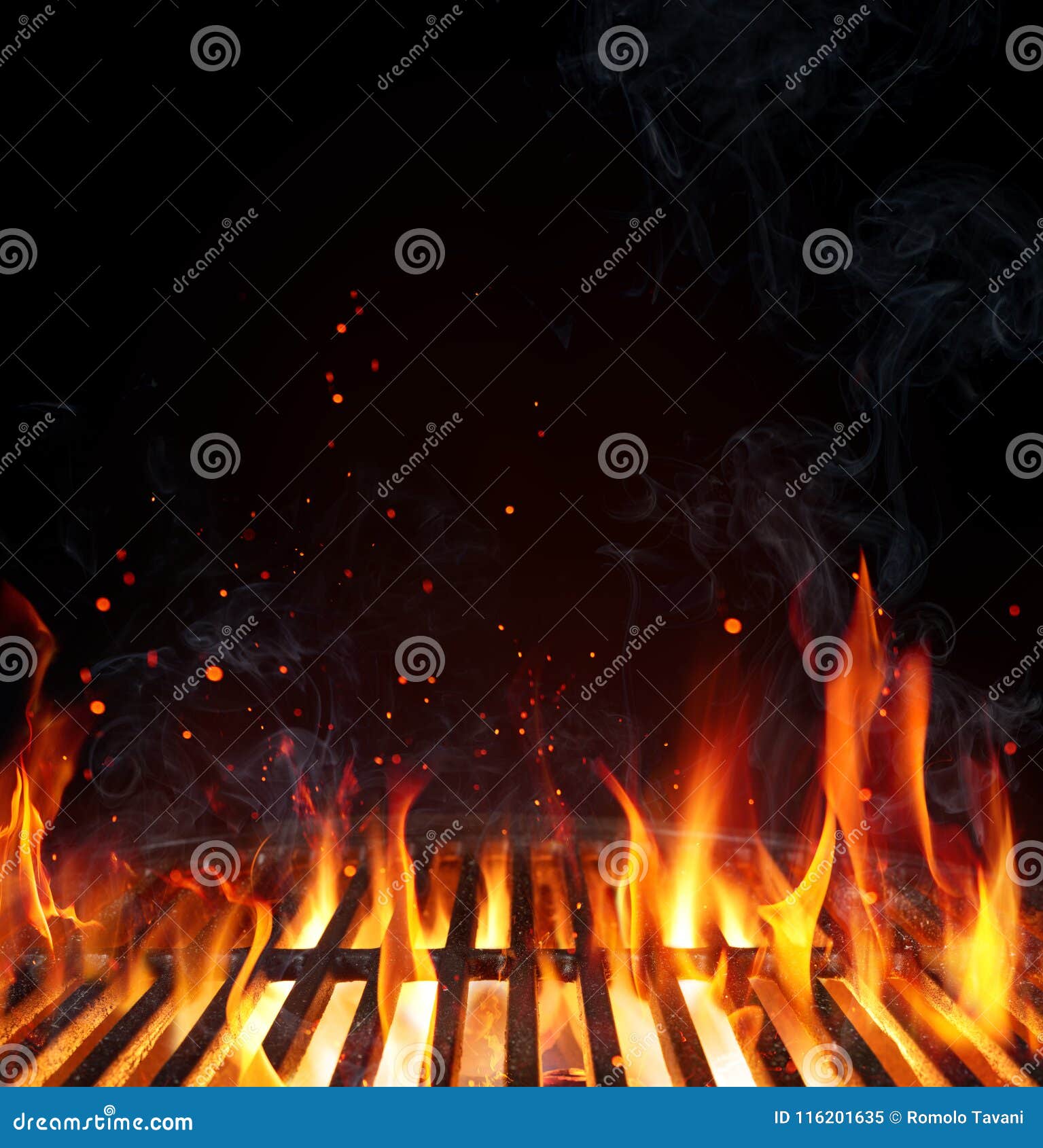 Grill Background - Empty Fired Barbecue Stock Image - Image of grilling ...