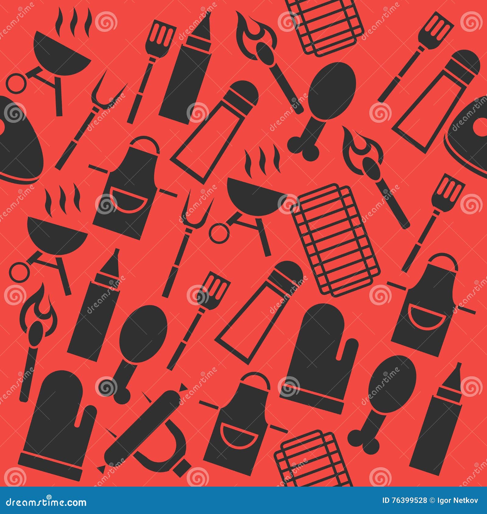 Grill Barbecue collage. stock vector. Illustration of meat - 76399528