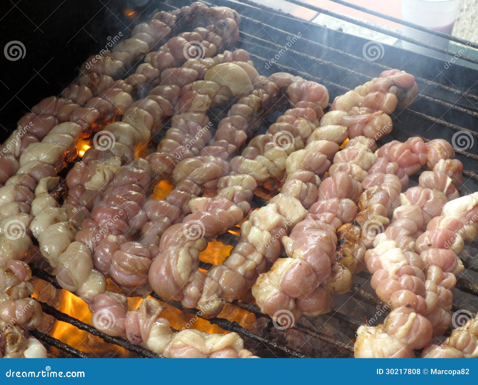 Guts veal on the barbecue stock photo. Image of grilled - 30217808