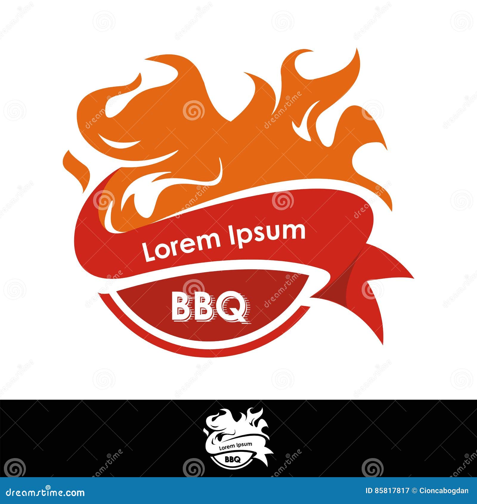 Barbecue Fire Flames Logo Vector Illustration | CartoonDealer.com #41779570