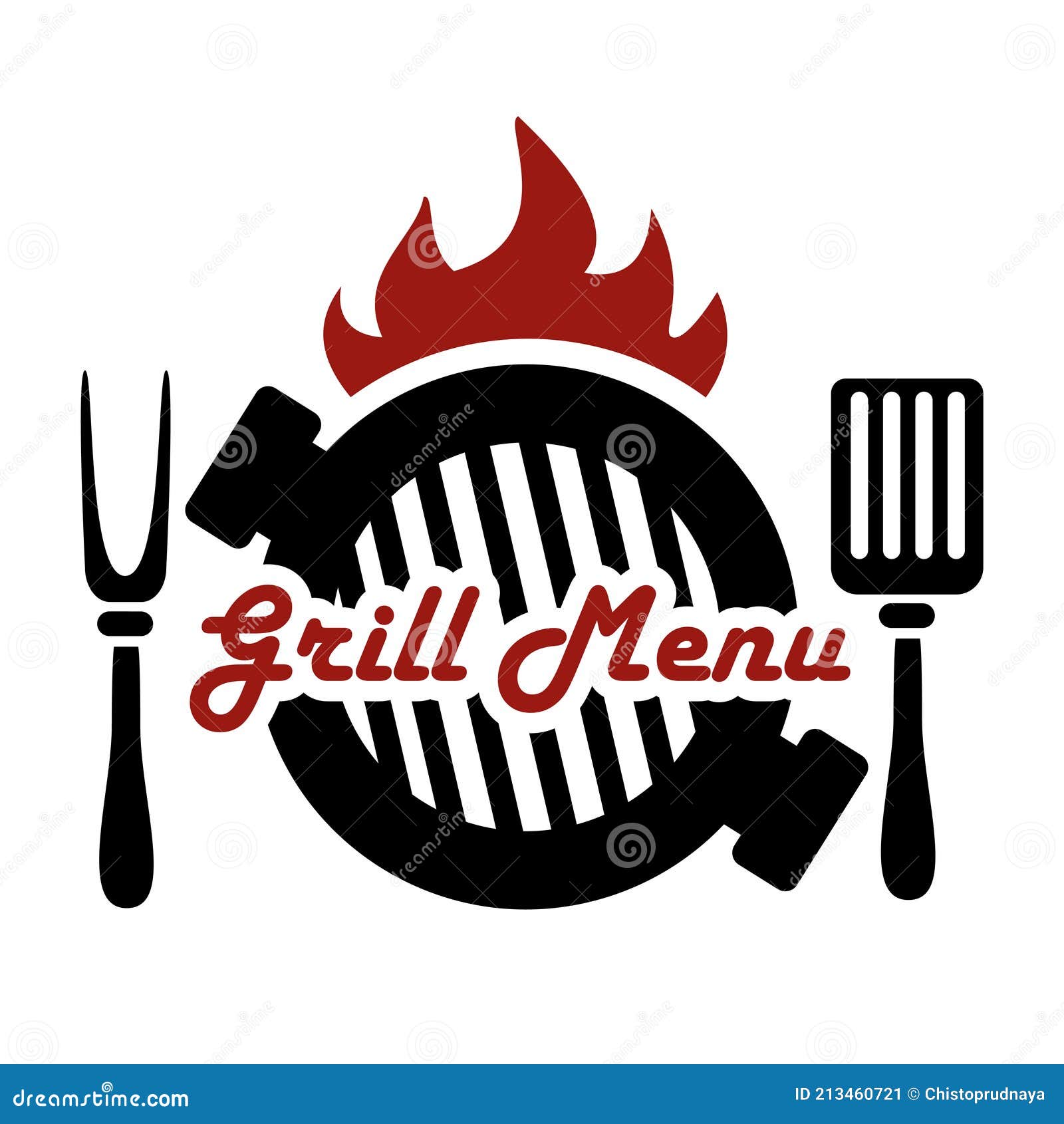 Grill Barbecue Logo or Label for Restaurant Menu Stock Vector ...