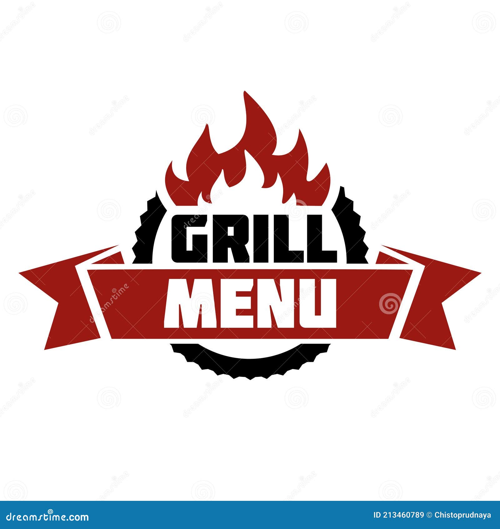 Grill Barbecue Logo or Label for Restaurant Menu Stock Vector ...