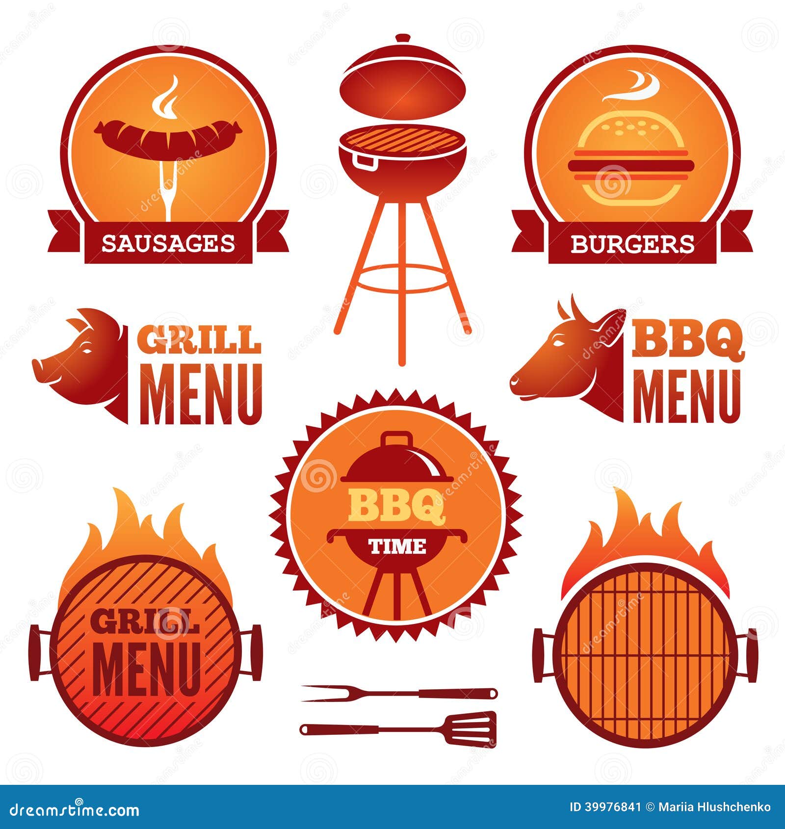 Grill and BBQ stock vector. Illustration of stamp, food - 39976841