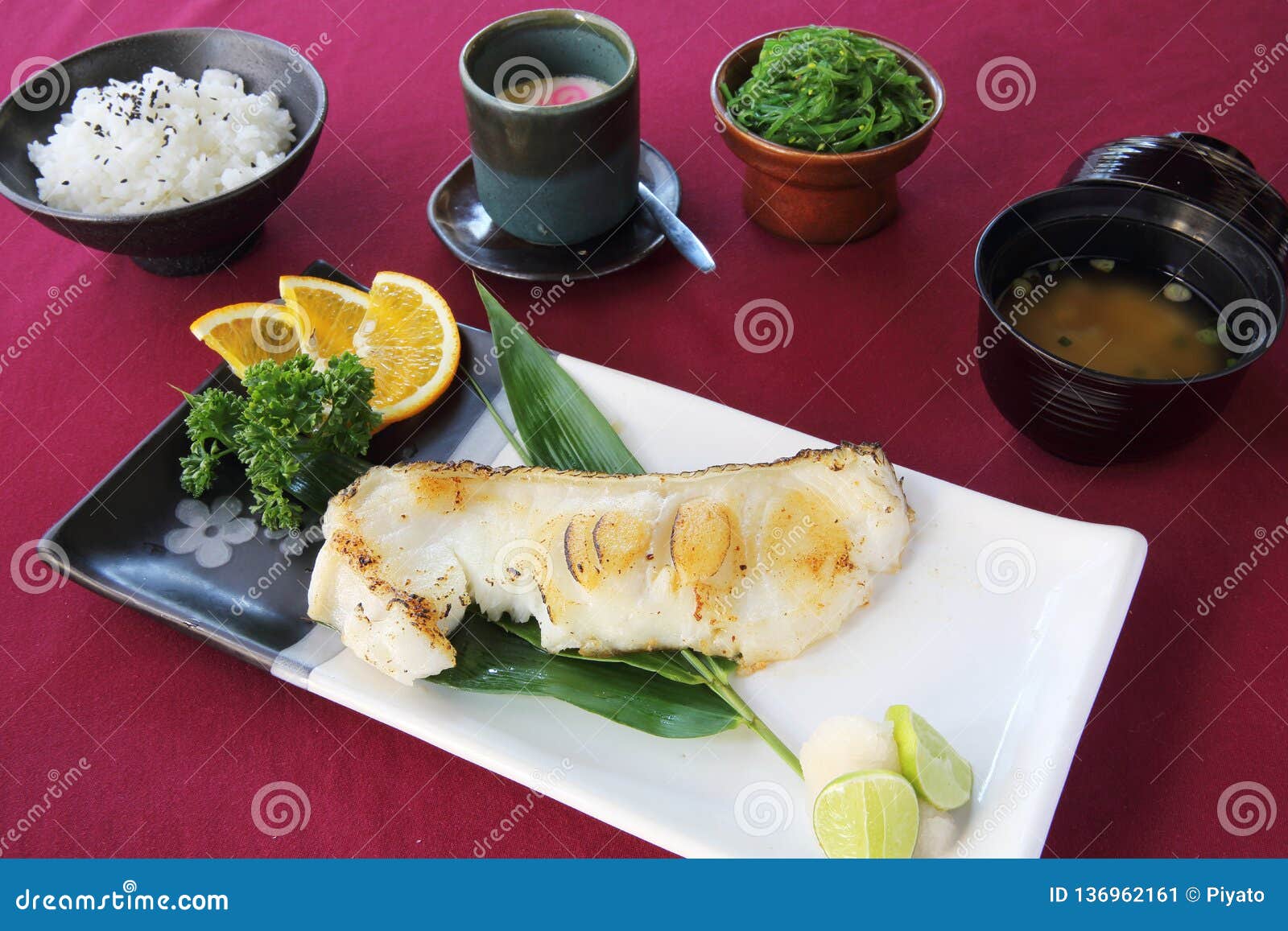 Grill Black Cod , Japanese Style Stock Image - Image of omega, black ...