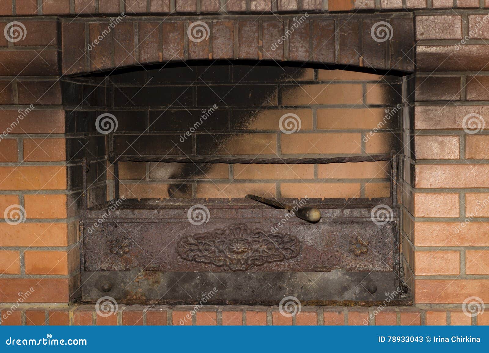 Grill in brick wall stock image. Image of wall, kebab - 78933043