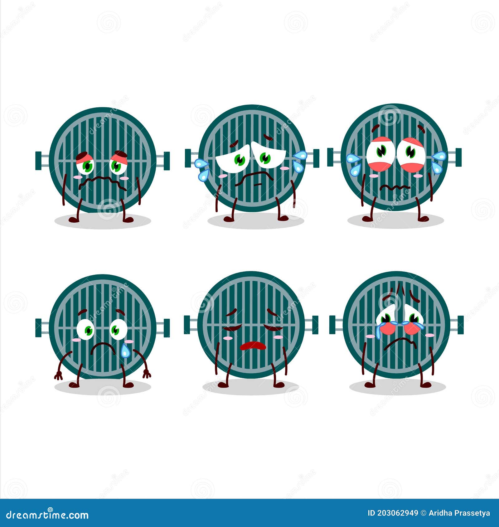 Grill in Cartoon Character with Sad Expression Stock Vector ...