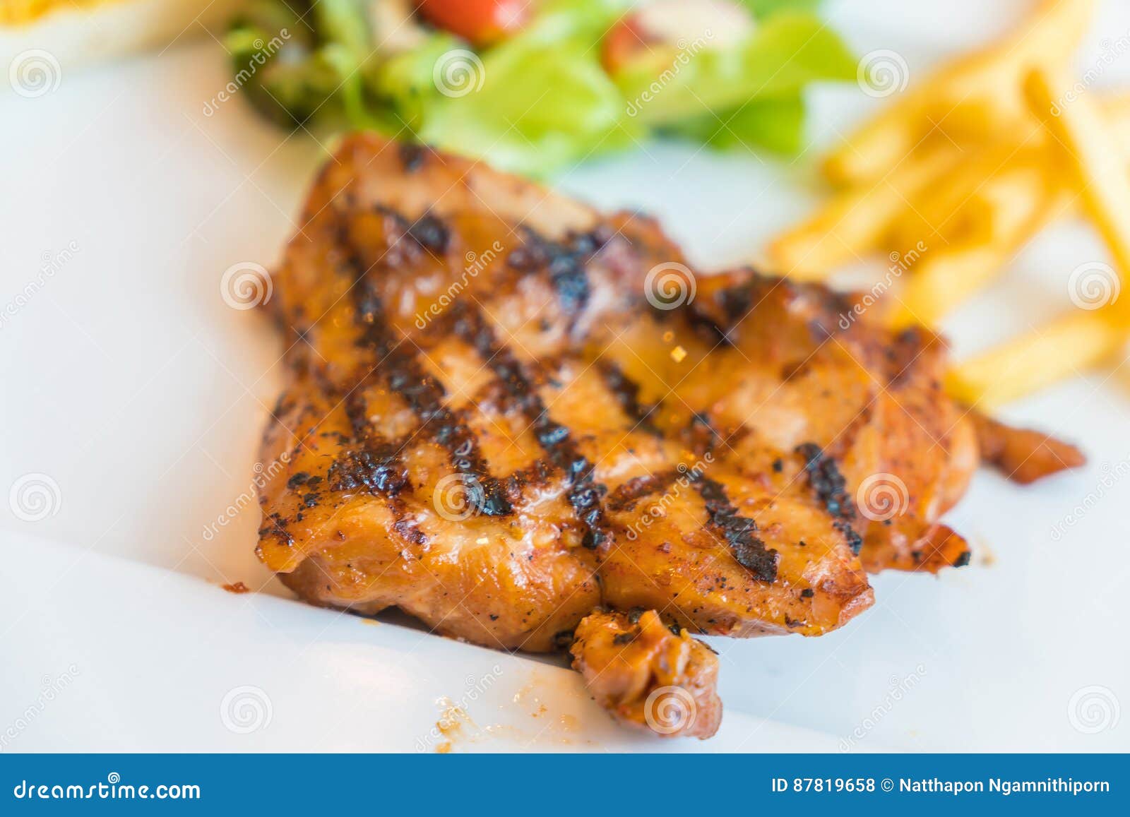 Grill chicken steak stock photo. Image of chicken, dinner - 87819658