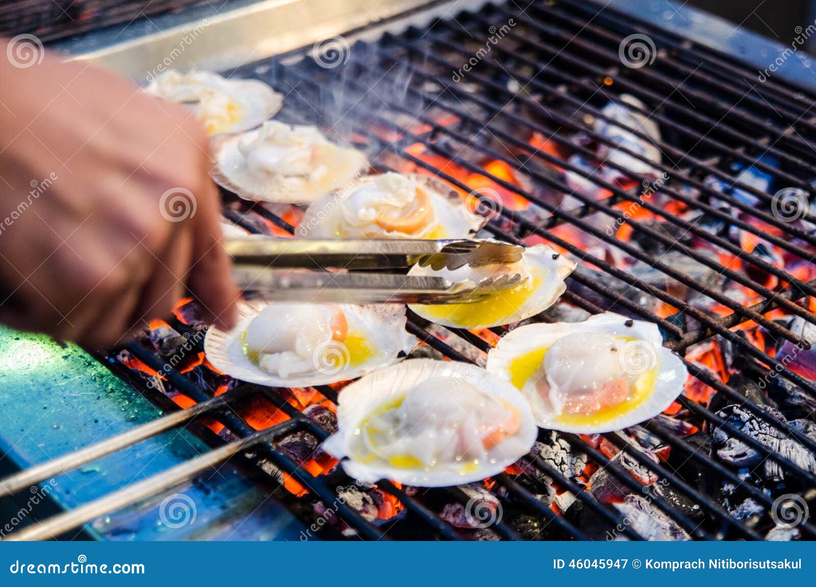 Grill clam. stock image. Image of flour, cooking, cook - 46045947
