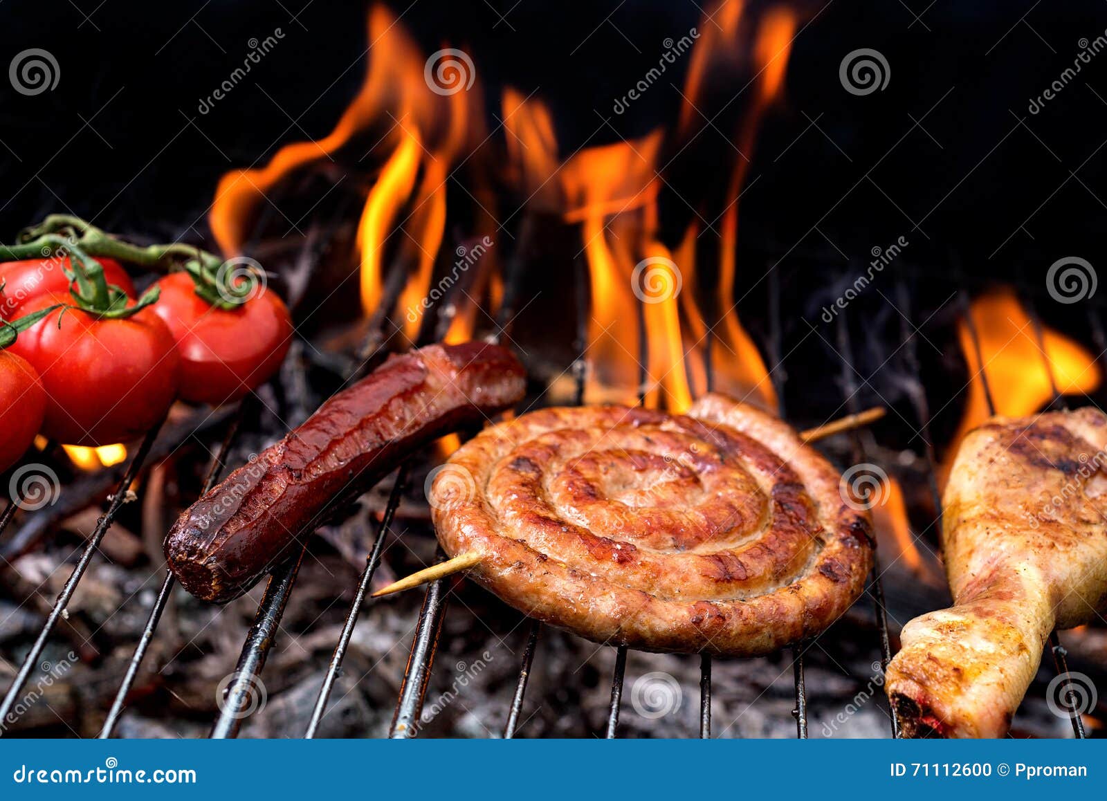 Grill Concept with Flare on Background Stock Photo - Image of heap ...
