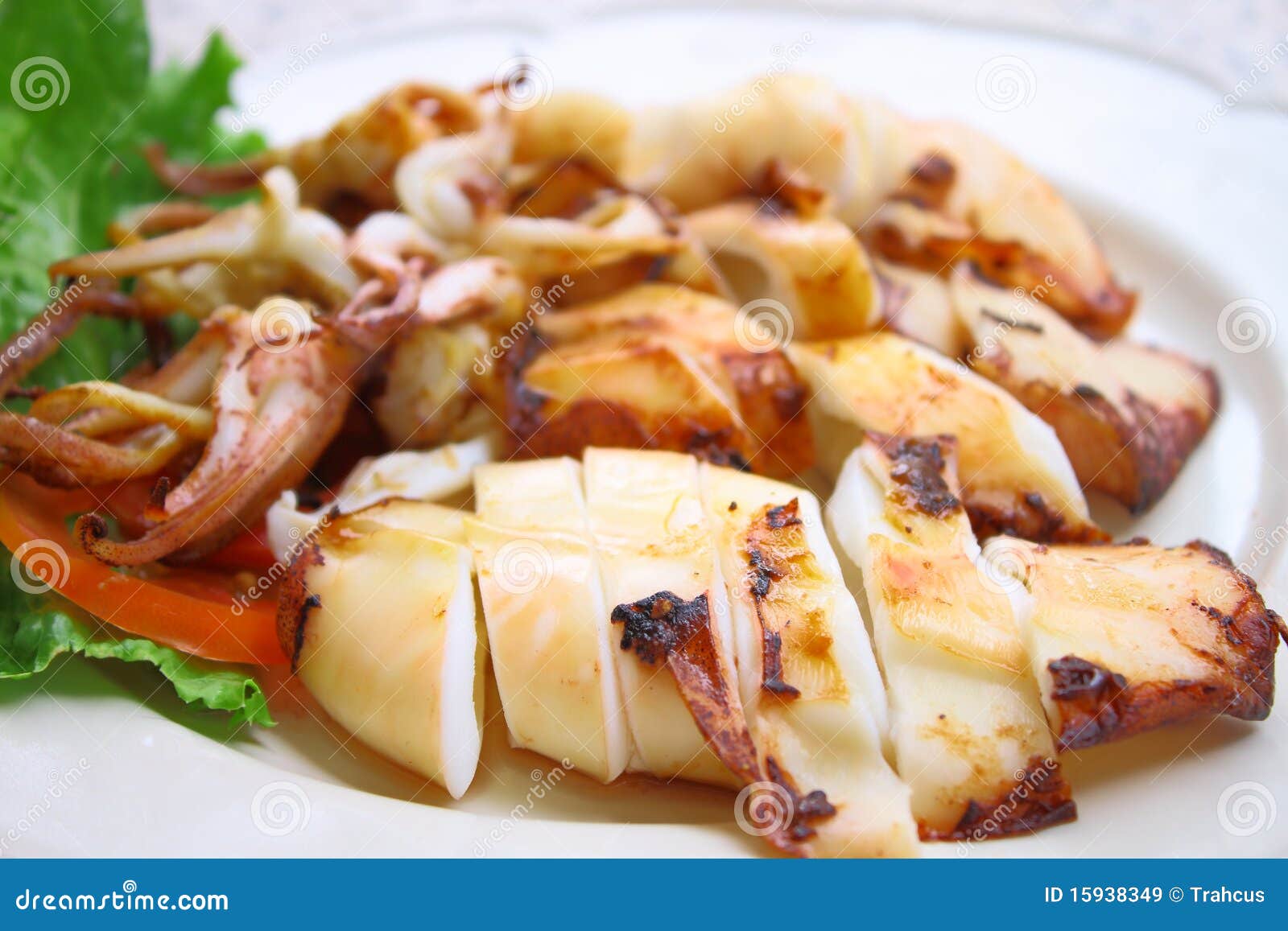Grill cuttlefish stock image. Image of tomato, smell - 15938349