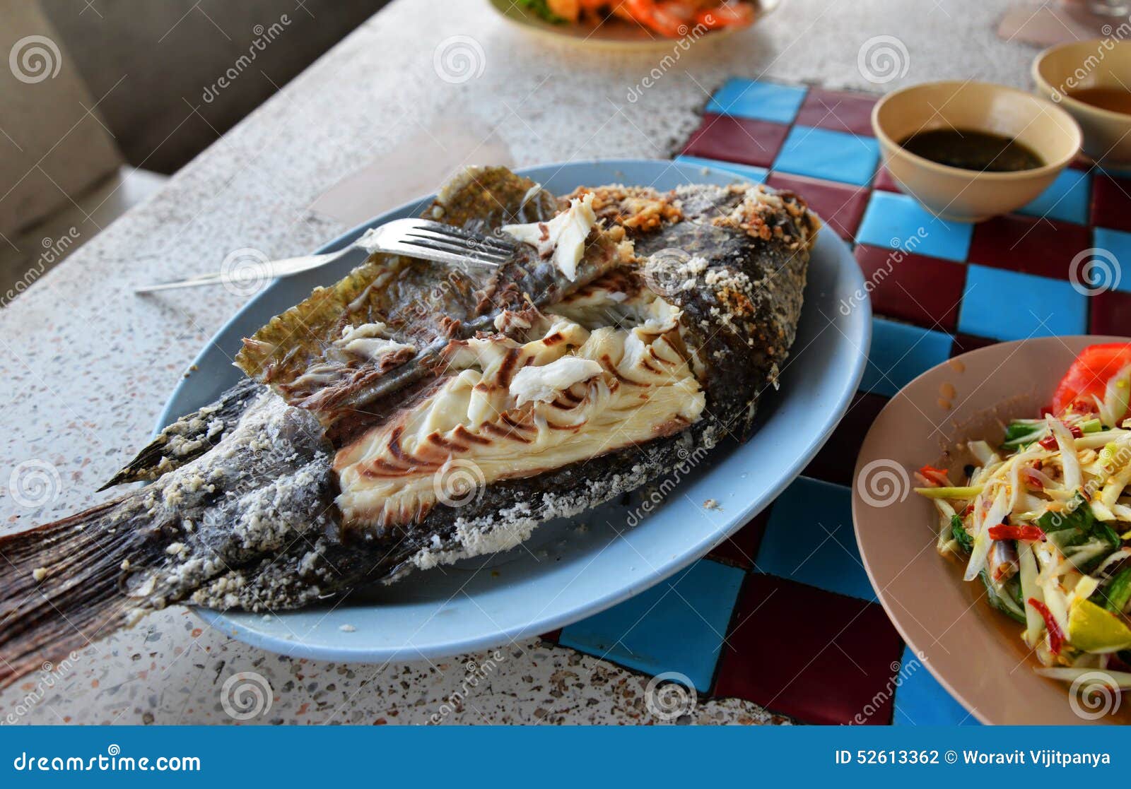 Grill Fish Burn stock photo. Image of restaurant, meat - 52613362