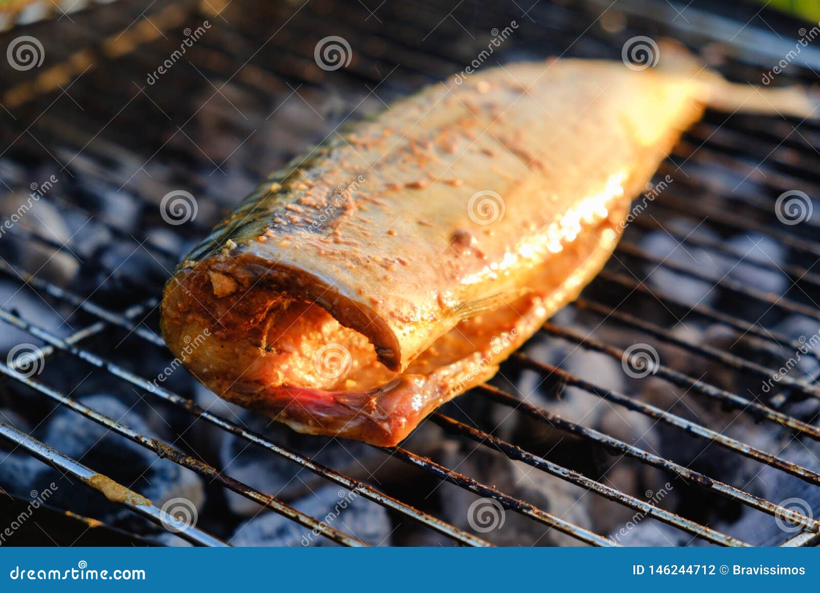 Grill Fish Fire Mackerel Food, Barbecue Stock Photo - Image of fish ...