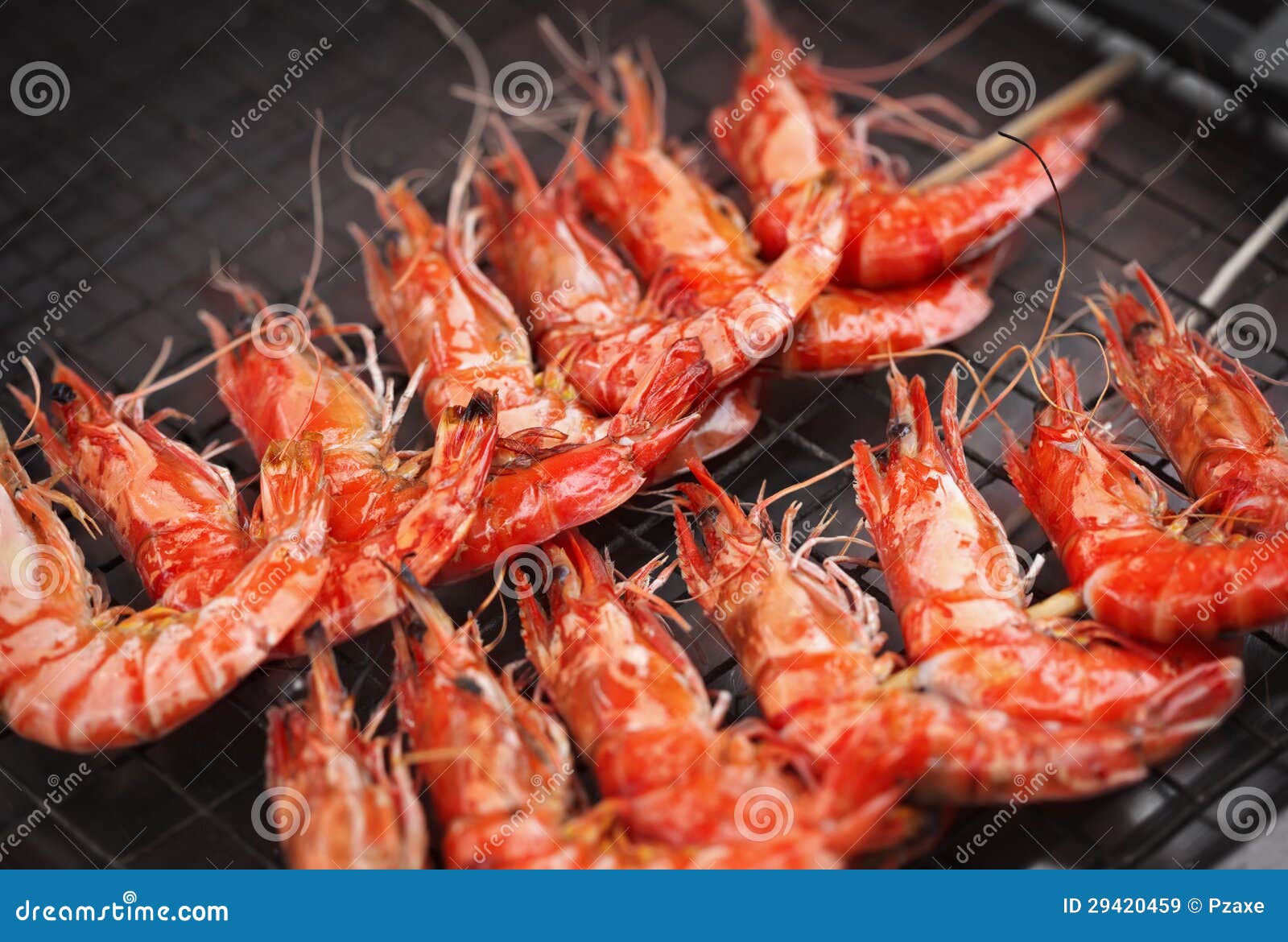 Grill fried prawns stock image. Image of food, cooking - 29420459