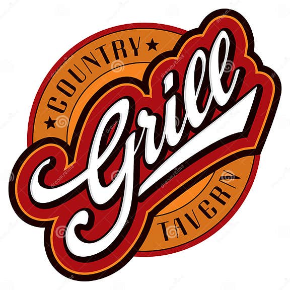 Grill Hand Lettering Design (vector) Stock Vector - Illustration of ...
