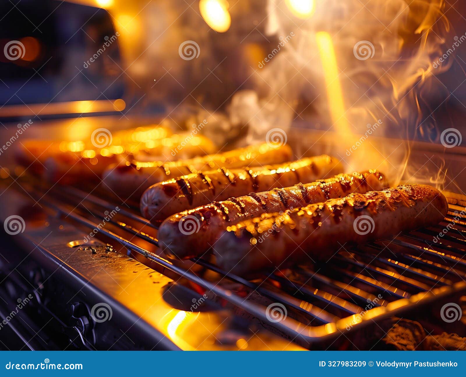 A Grill with Hot Dogs on it Stock Image - Image of grill, oven: 327983209