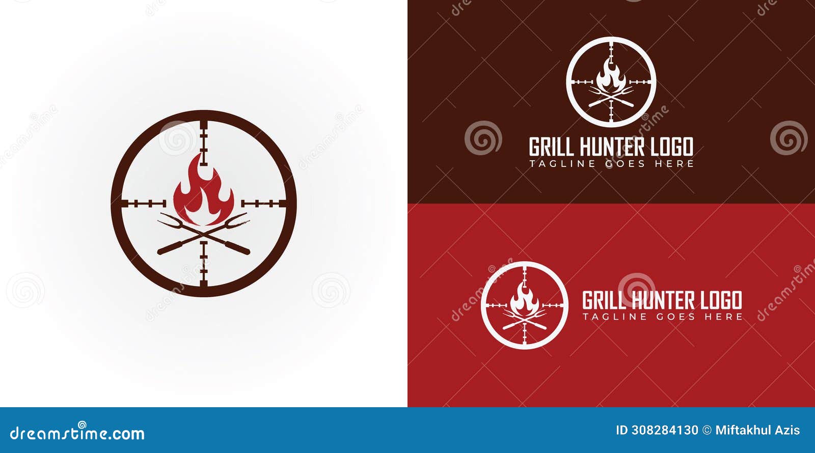 The Grill Hunter Logo Applied for the Grill and Barbeque Logo Design ...