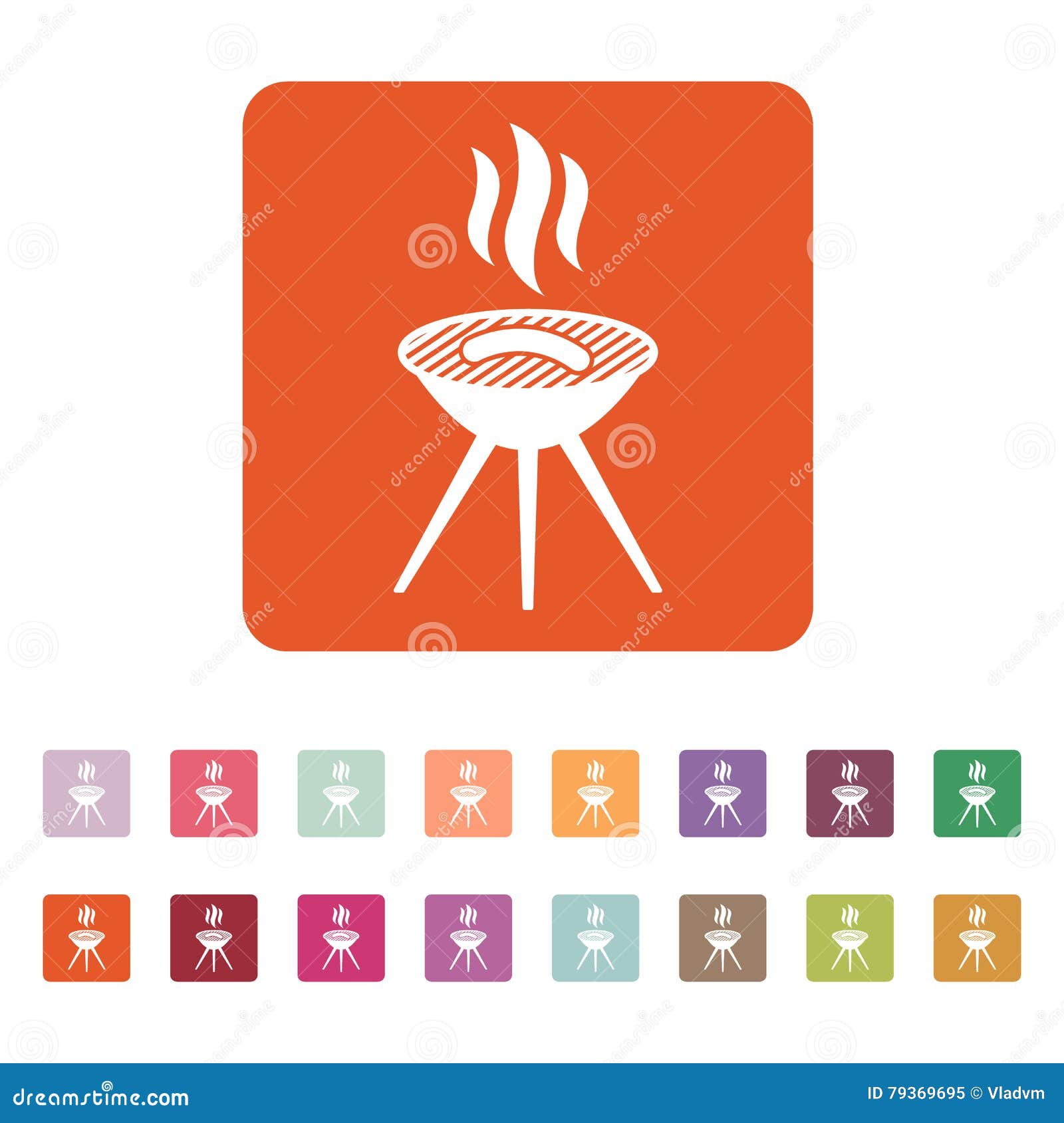 The Grill Icon. Barbeque Symbol Stock Vector - Illustration of steak ...