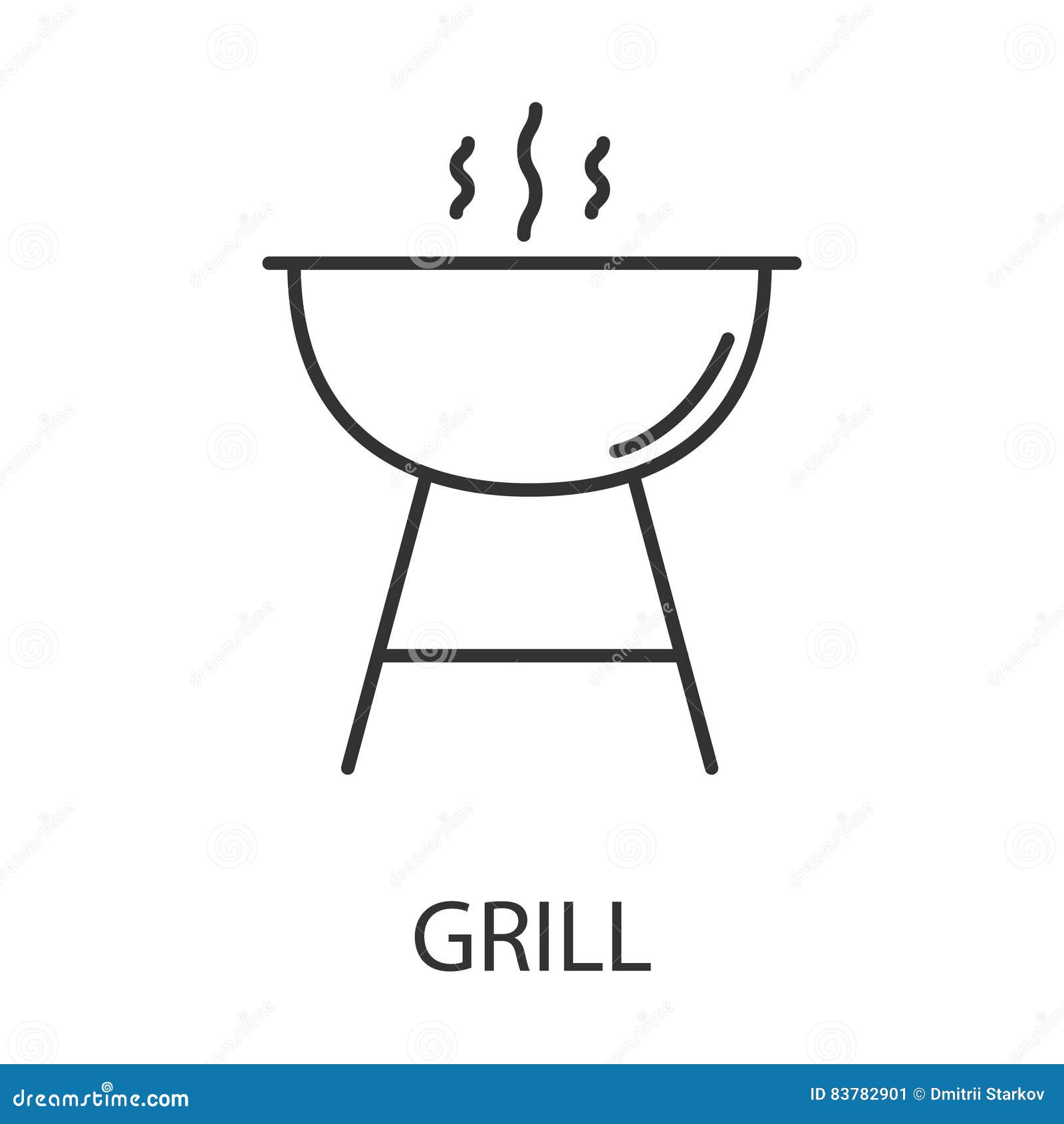 Grill Icon or Logo Line Art Style. Stock Vector - Illustration of icon ...