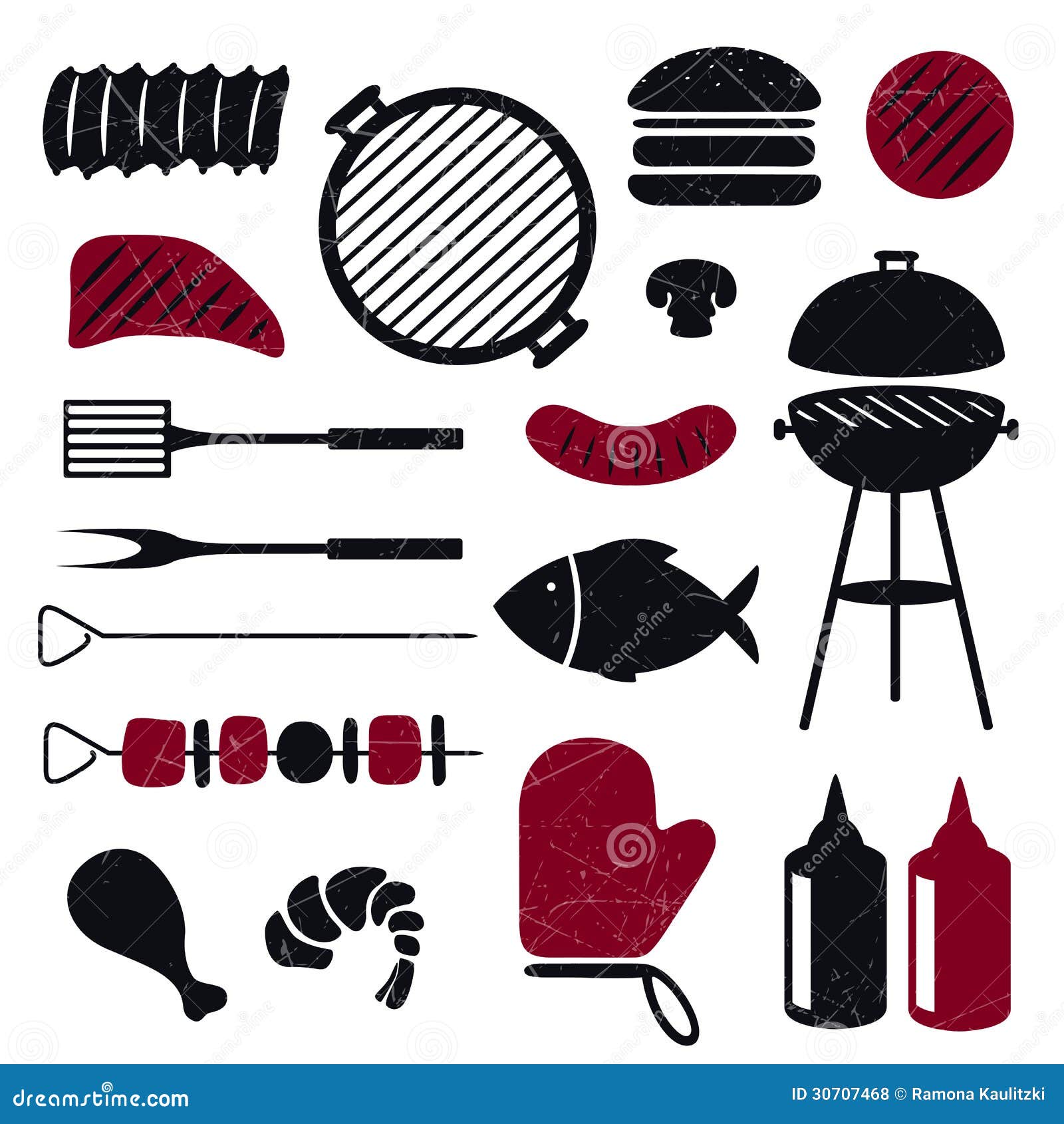 Grill Icons stock illustration. Illustration of coals - 30707468