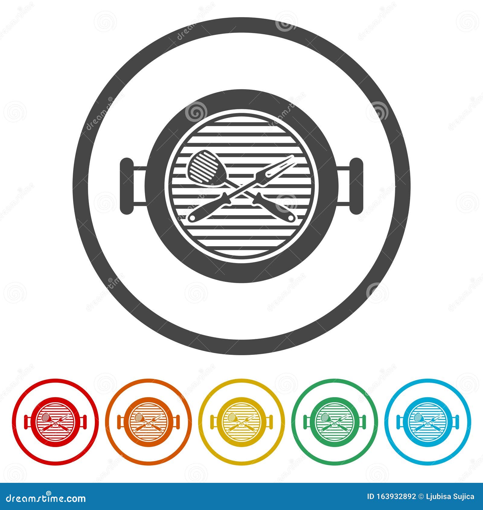 Grill Icons Set Flat Graphic Design - Illustration Stock Vector ...