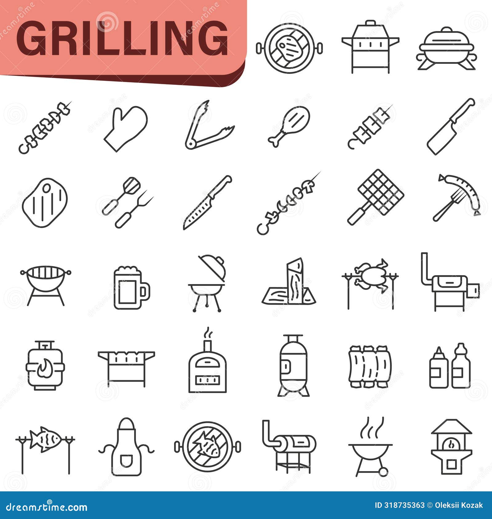 Grill Icons. Grill Vector Isolated Icons. Barbecue Grill Stock Vector ...