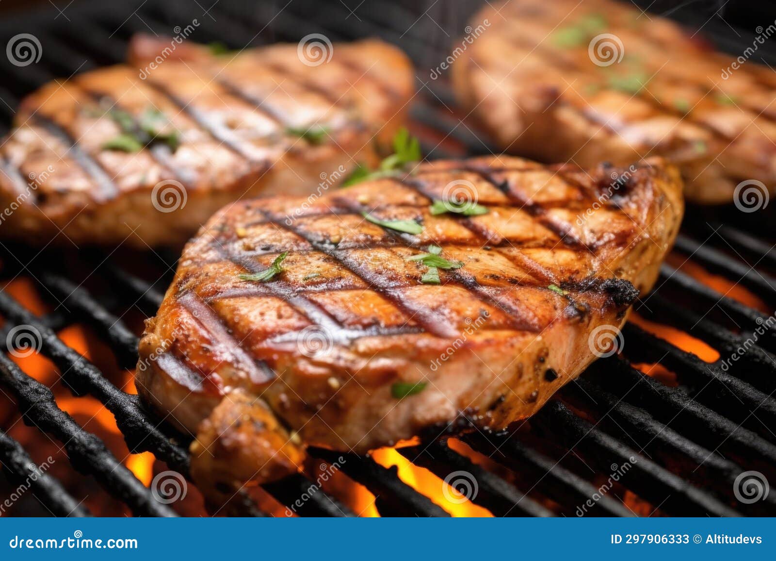 Grill Marks Visible on a Pile of Grilled Pork Chops Stock Image - Image ...