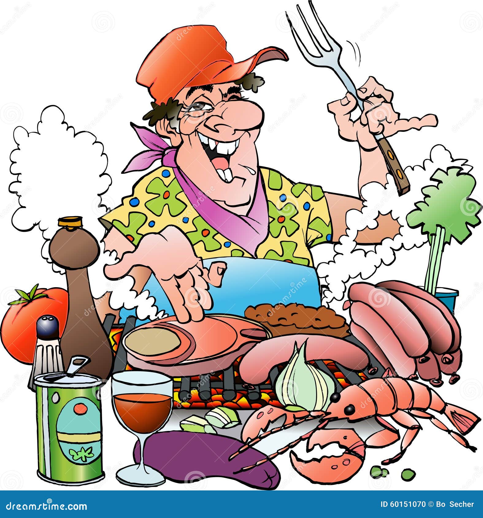 Grill Master Inviting To a Grill Party Stock Vector - Illustration of ...