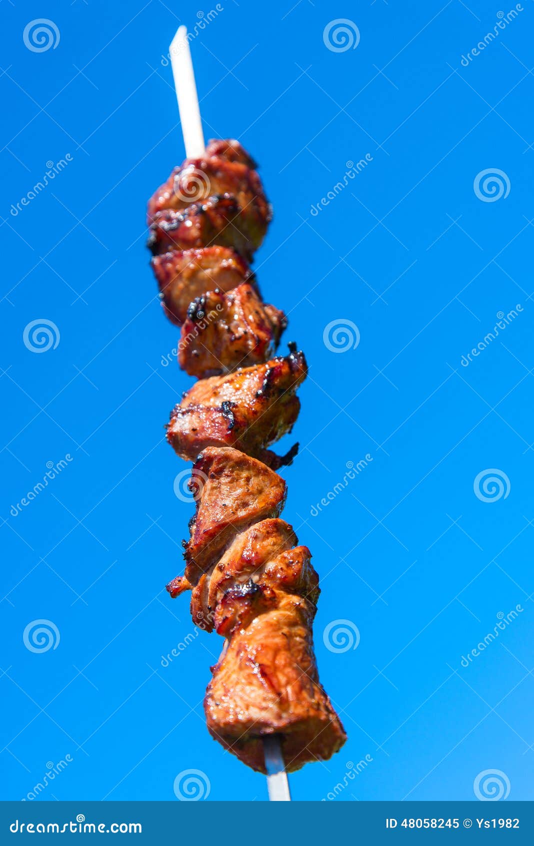 Grill meat and blue sky stock image. Image of green, restaurant - 48058245