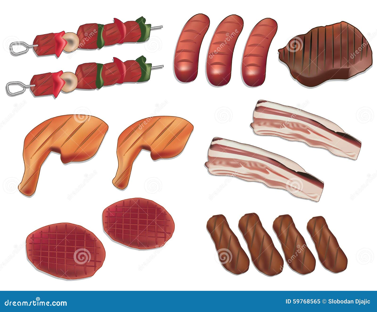 Grilled Meat Vector