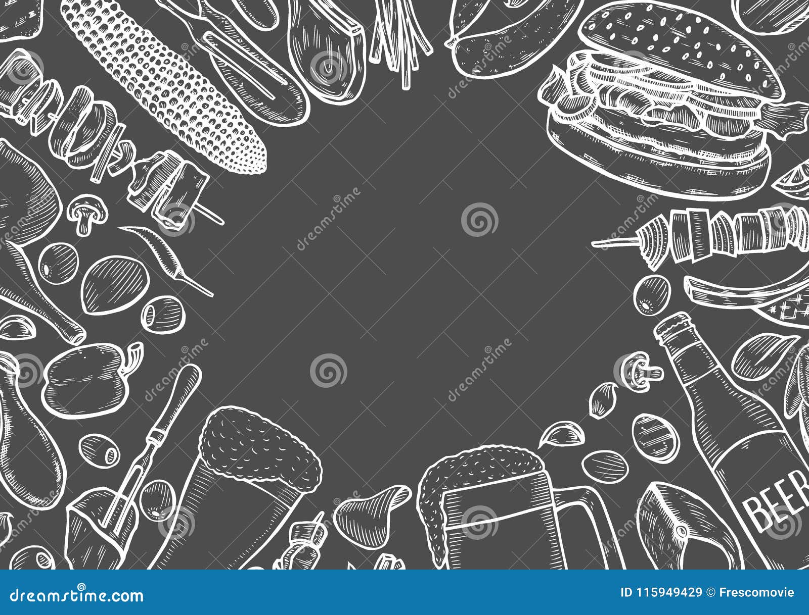 Grill Menu Design Template. Stock Vector - Illustration of alcohol ...