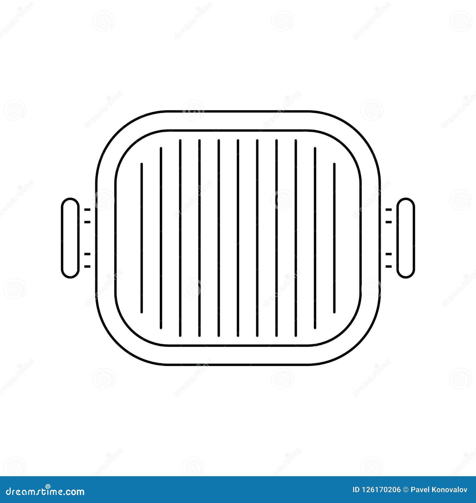 Grill pan icon stock vector. Illustration of place, line - 126170206
