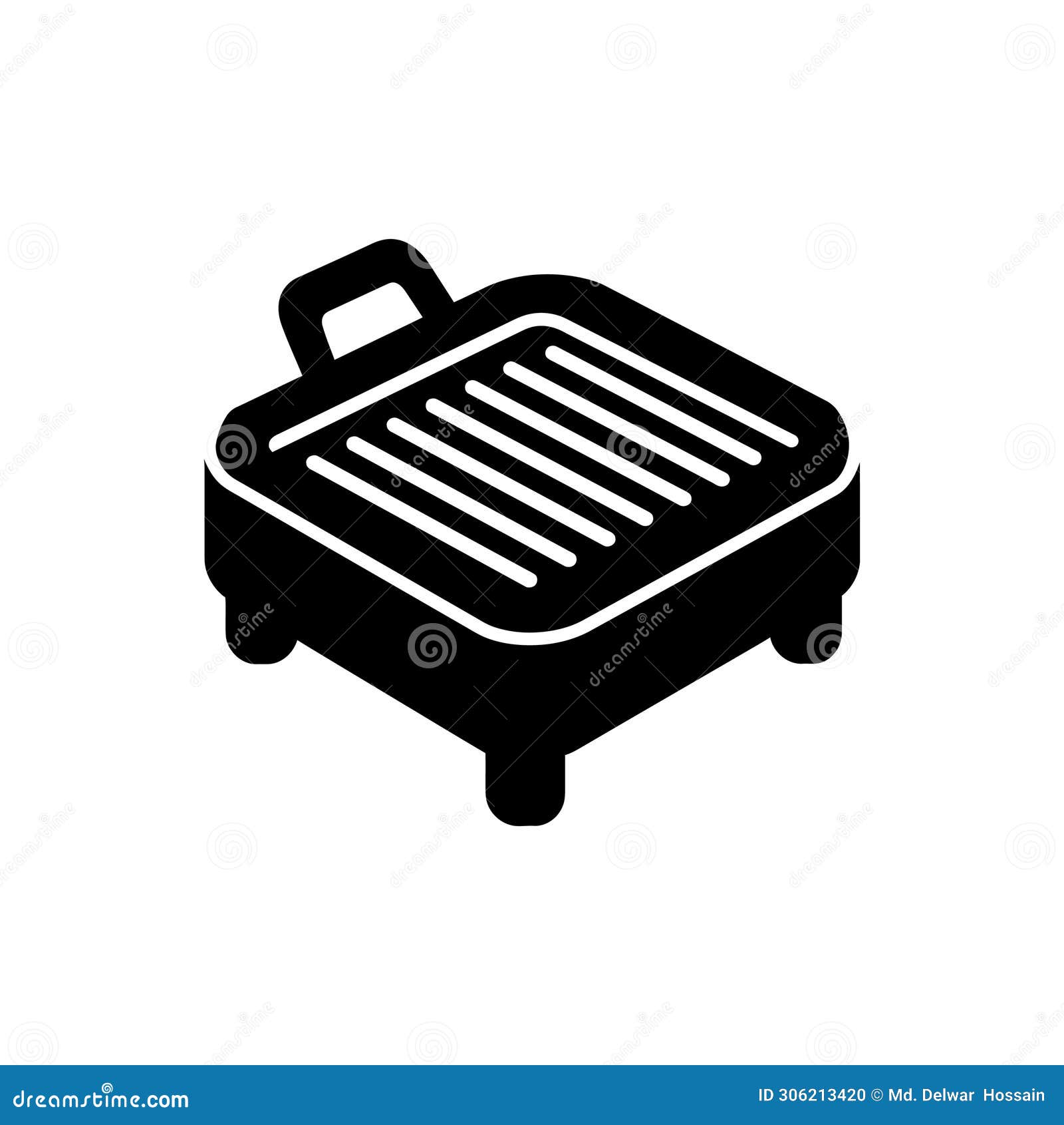 Grill pan icon stock vector. Illustration of symbol - 306213420