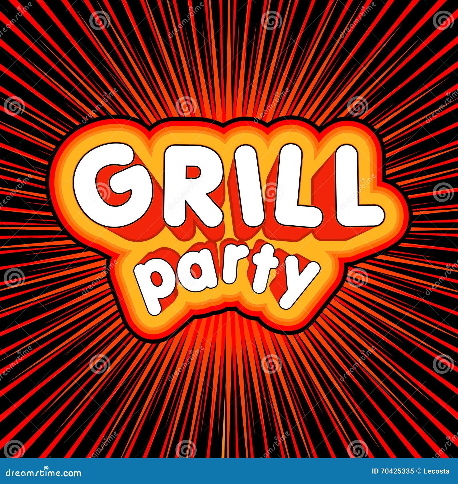 Grill party design. stock vector. Illustration of label - 70425335