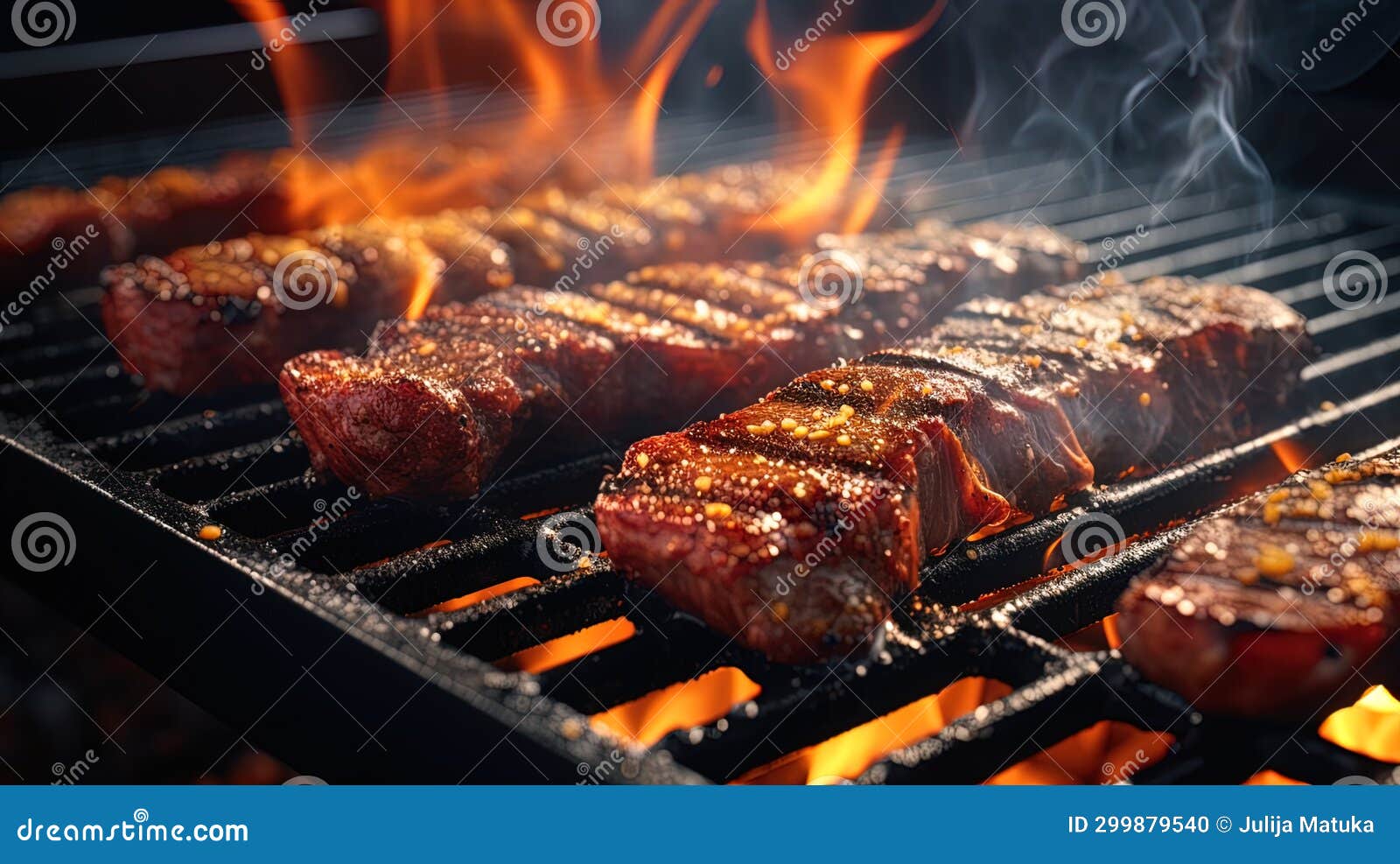 Grill Patterns with a Grill, Photorealistic Scenes Stock Illustration ...