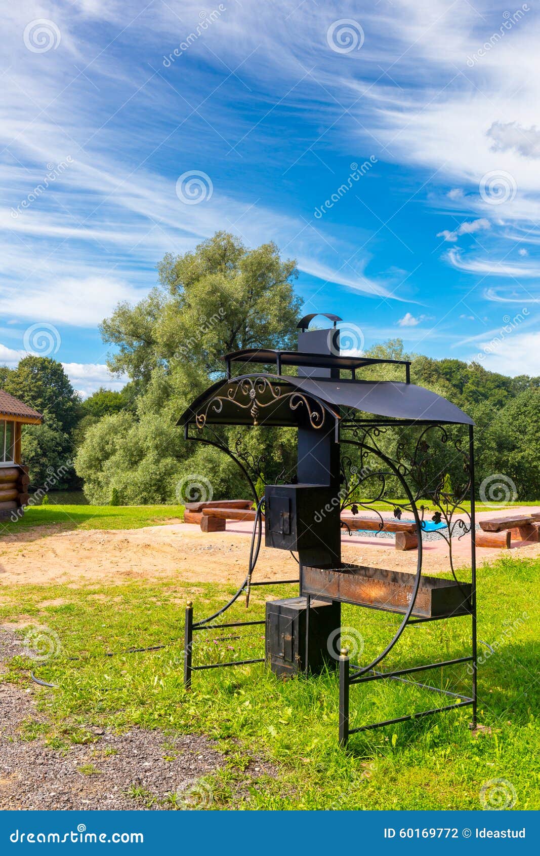 Grill place stock photo. Image of wooden, summer, skewer - 60169772