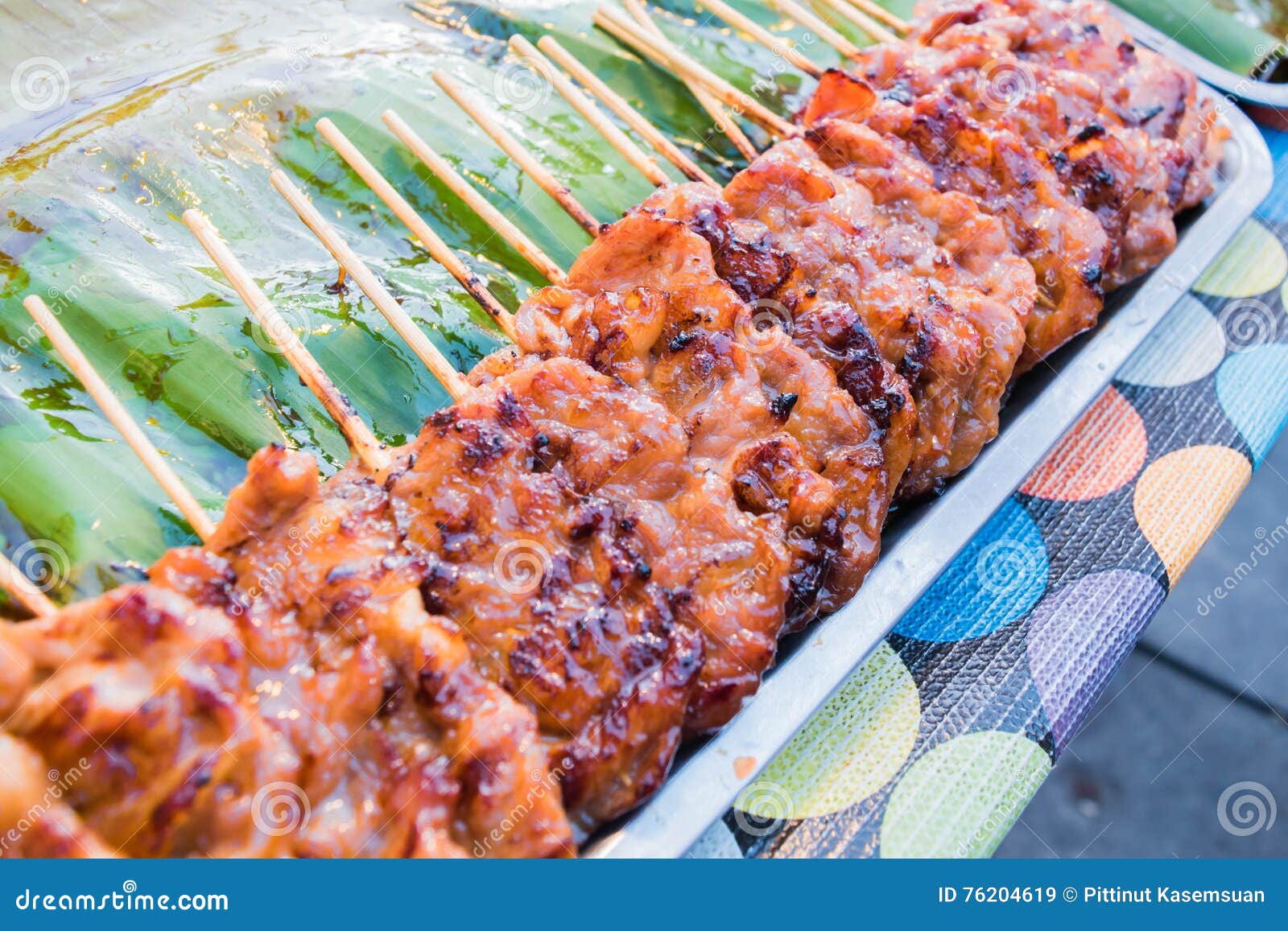 Grill pork babeque stock image. Image of pork, thai, meal - 76204619