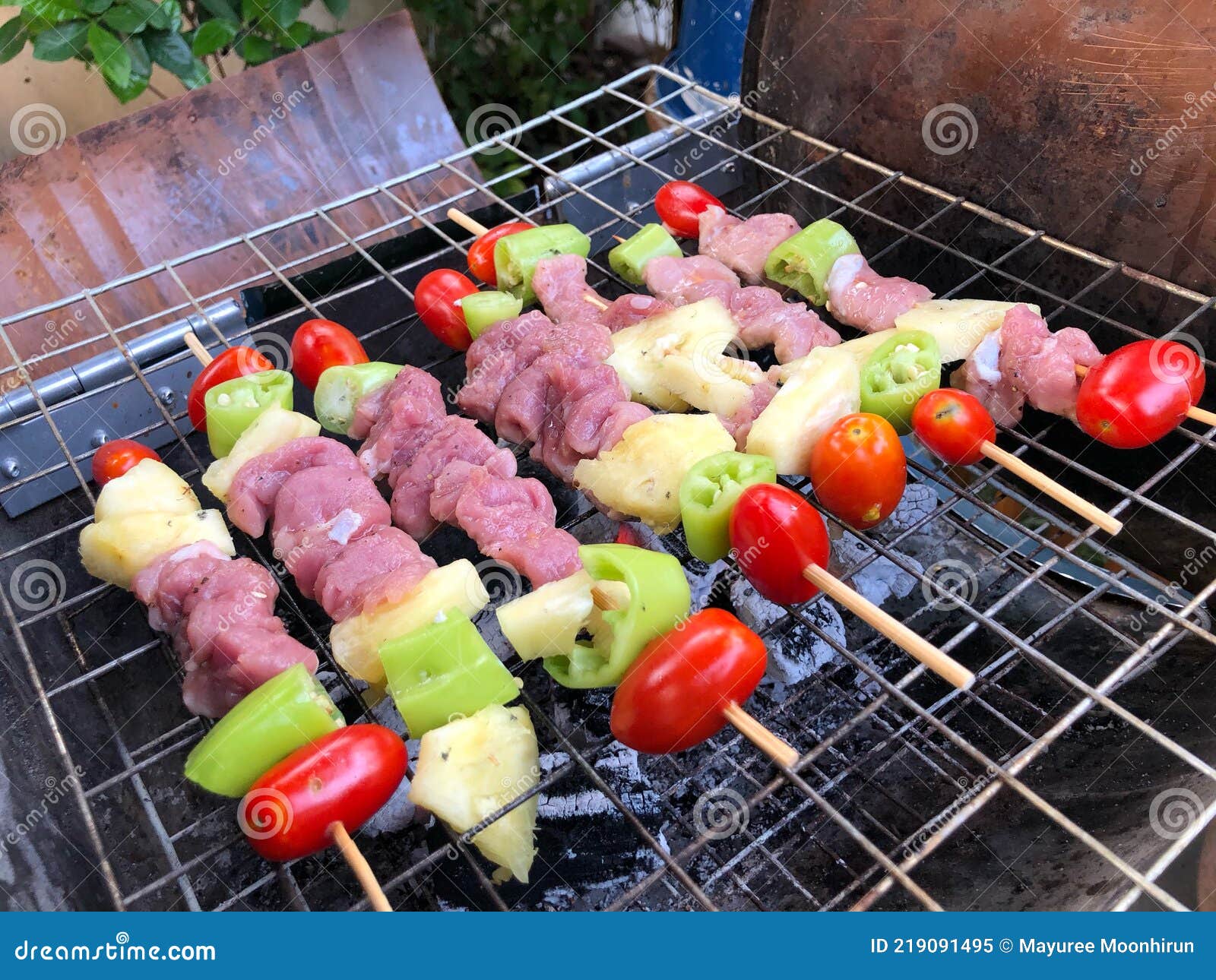 Grill Pork BBQ Sticks for Party Stock Image - Image of fire, party ...